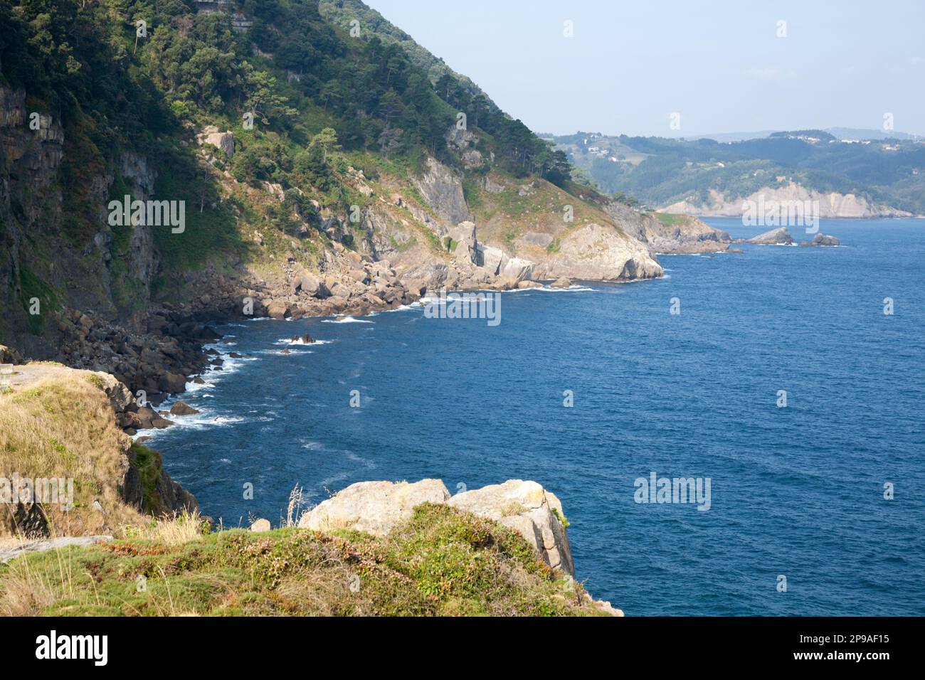 Cape santa catalina cliffs landscape, Spain. Gulf of biscay. Spanish ...