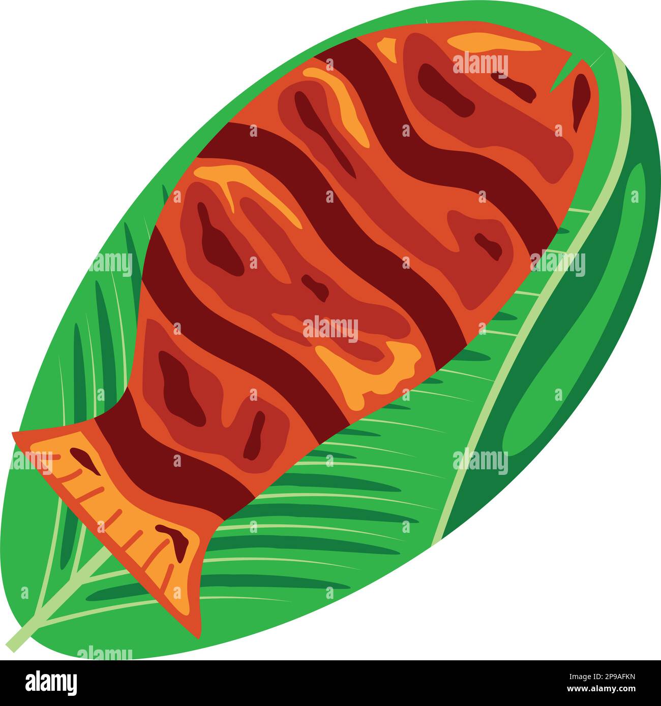roasted fish in leaf Stock Vector Image & Art - Alamy