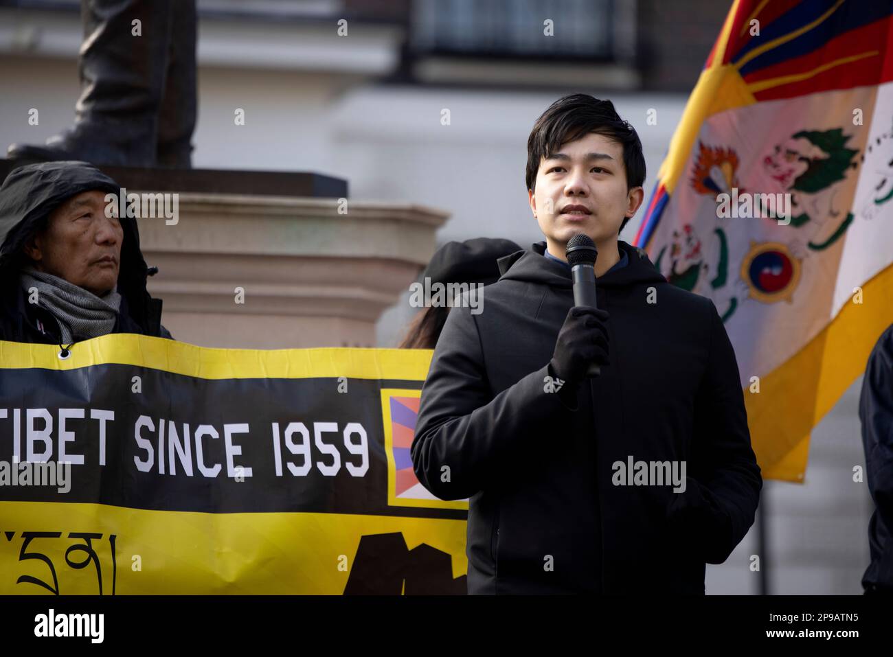 London, UK. 10th Mar, 2023. Finn Lau, an exile Hong Kong activist and founder of the Hong Kong ...