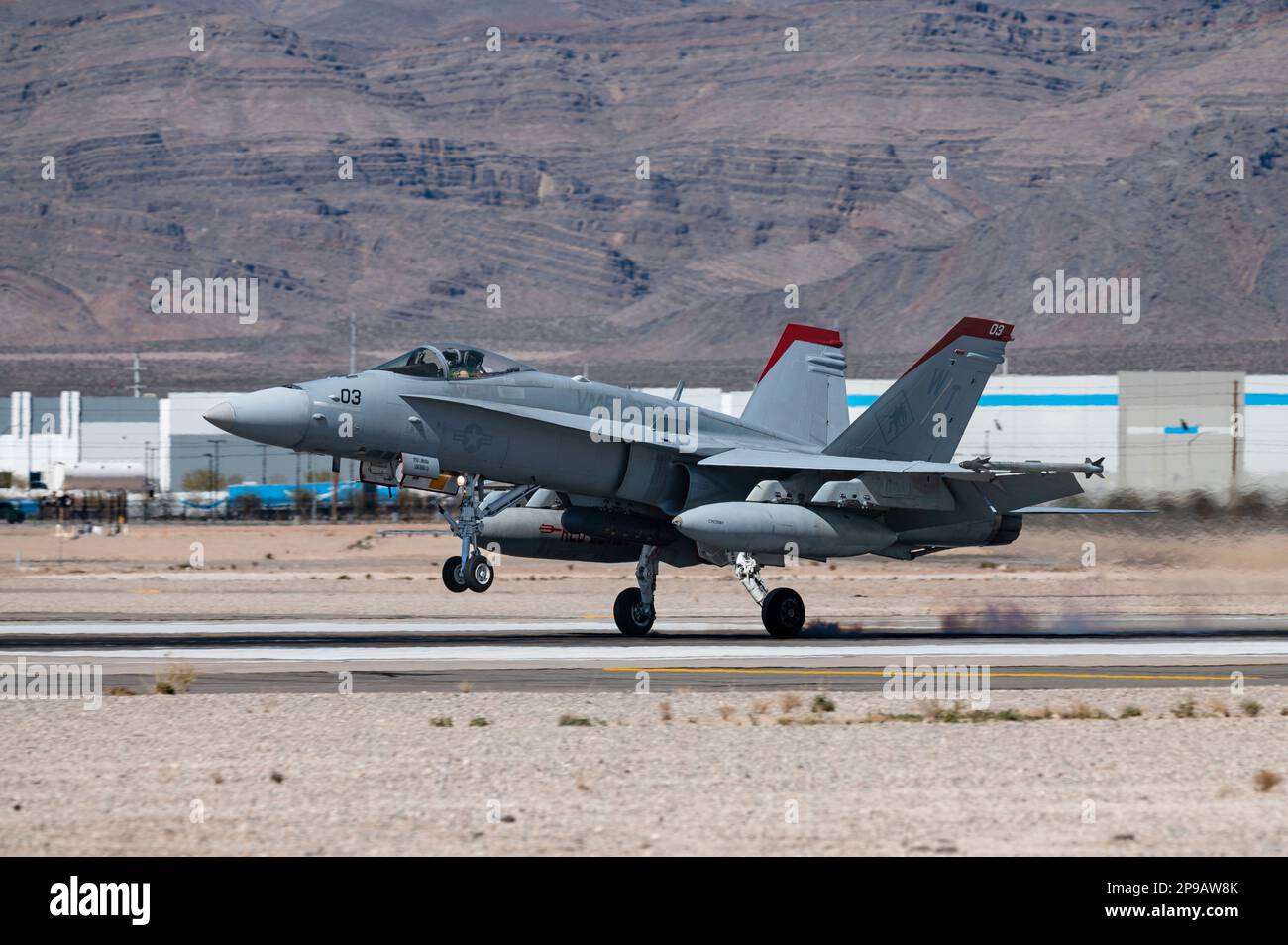 A U.S. Marine Corps F/A-18 assigned to Marine Fighter Attack Squadron ...