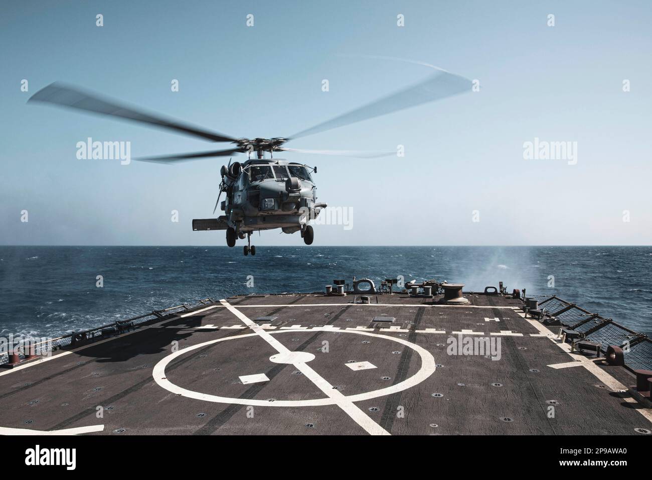 ATLANTIC OCEAN (March 7, 2023) An MH-60s Seahawk helicopter assigned to ...