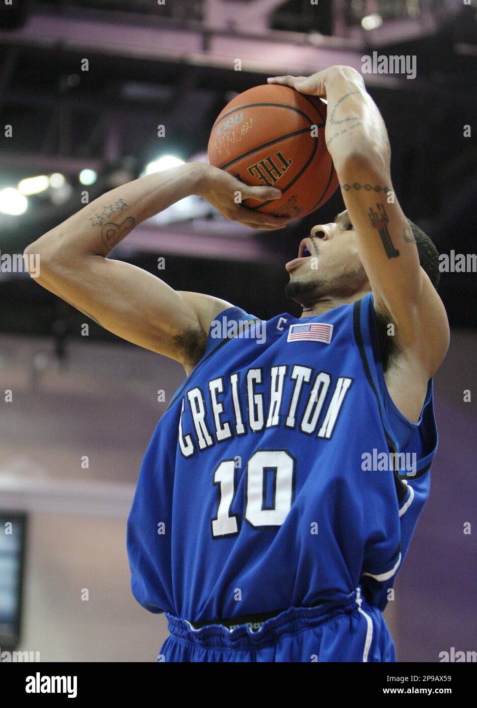 Creighton guard P'Allen Stinnett shoots against DePaul during the Las ...