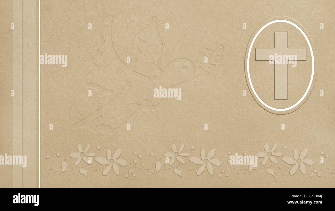 Religious background with a dove with an olive twig in its mouth ...