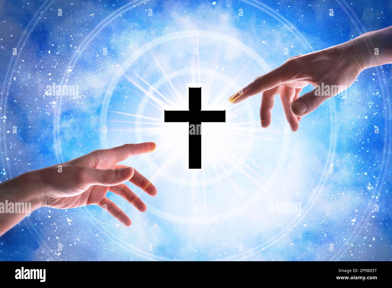 Representation of the creation of the universe of the Christian posture ...