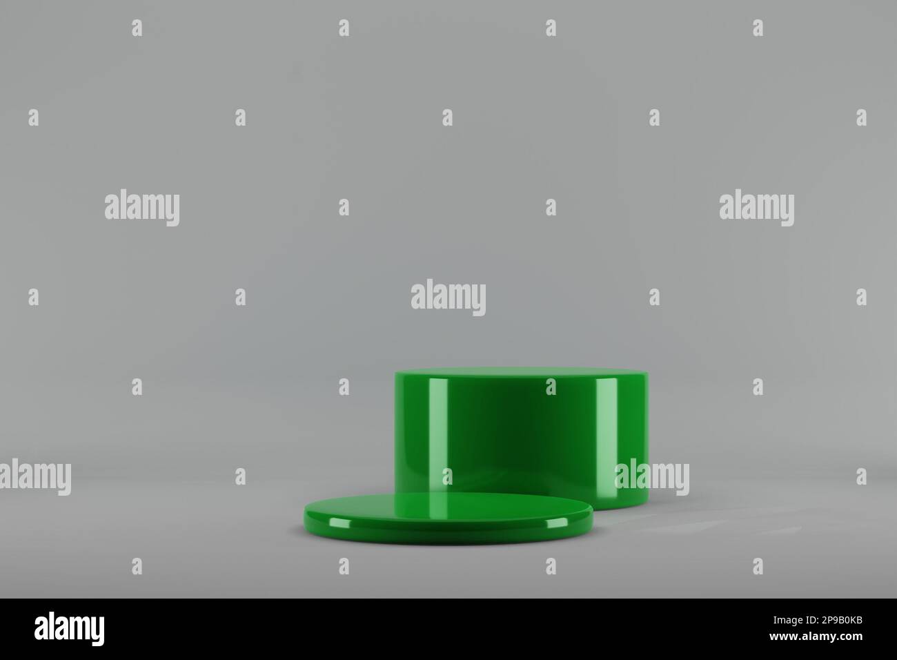 Minimalistic scene with geometric cylinders on a solid background ...