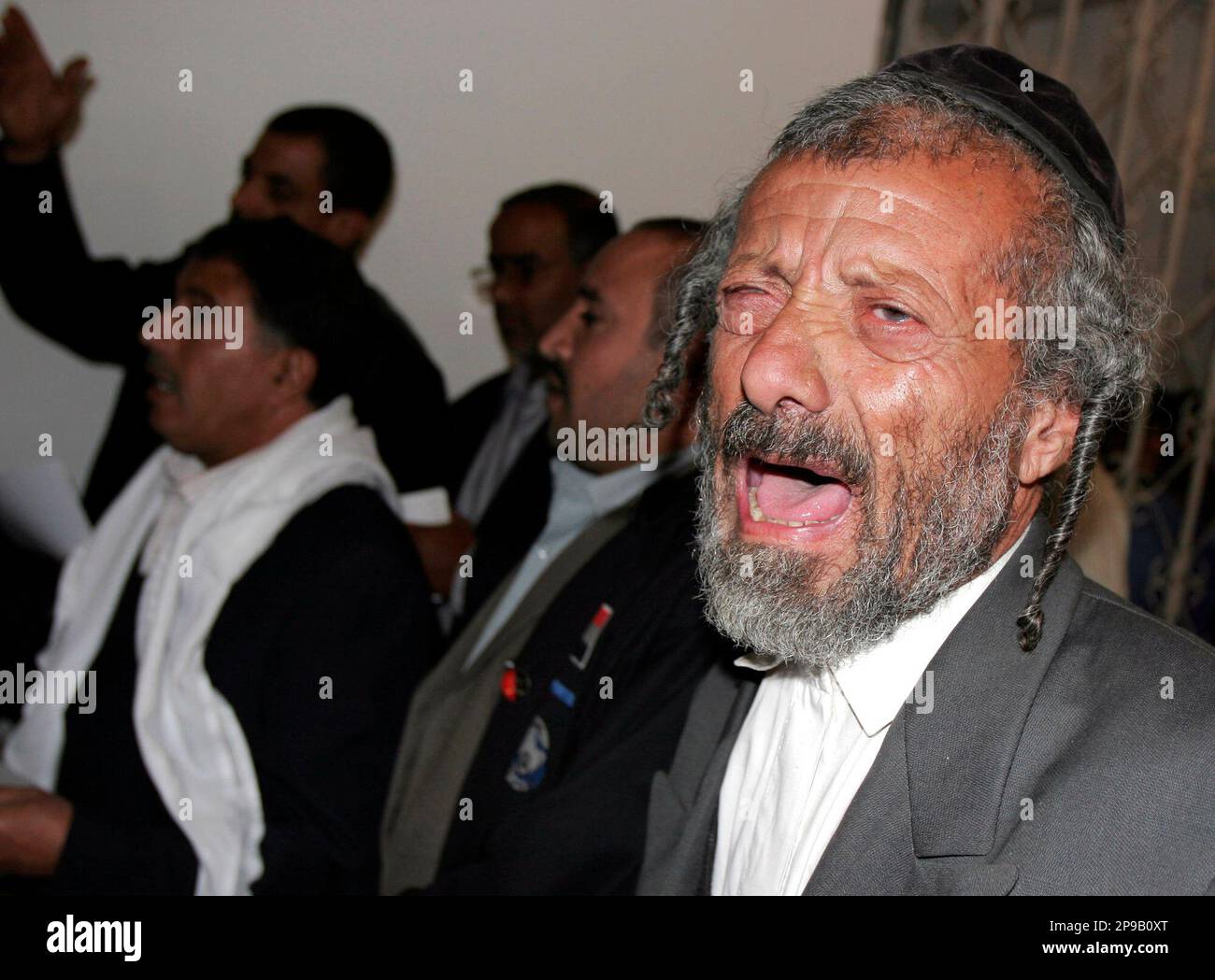 Yemeni Jew Yaish Naharai, who is blind, father of murdered Moshe Yaish ...