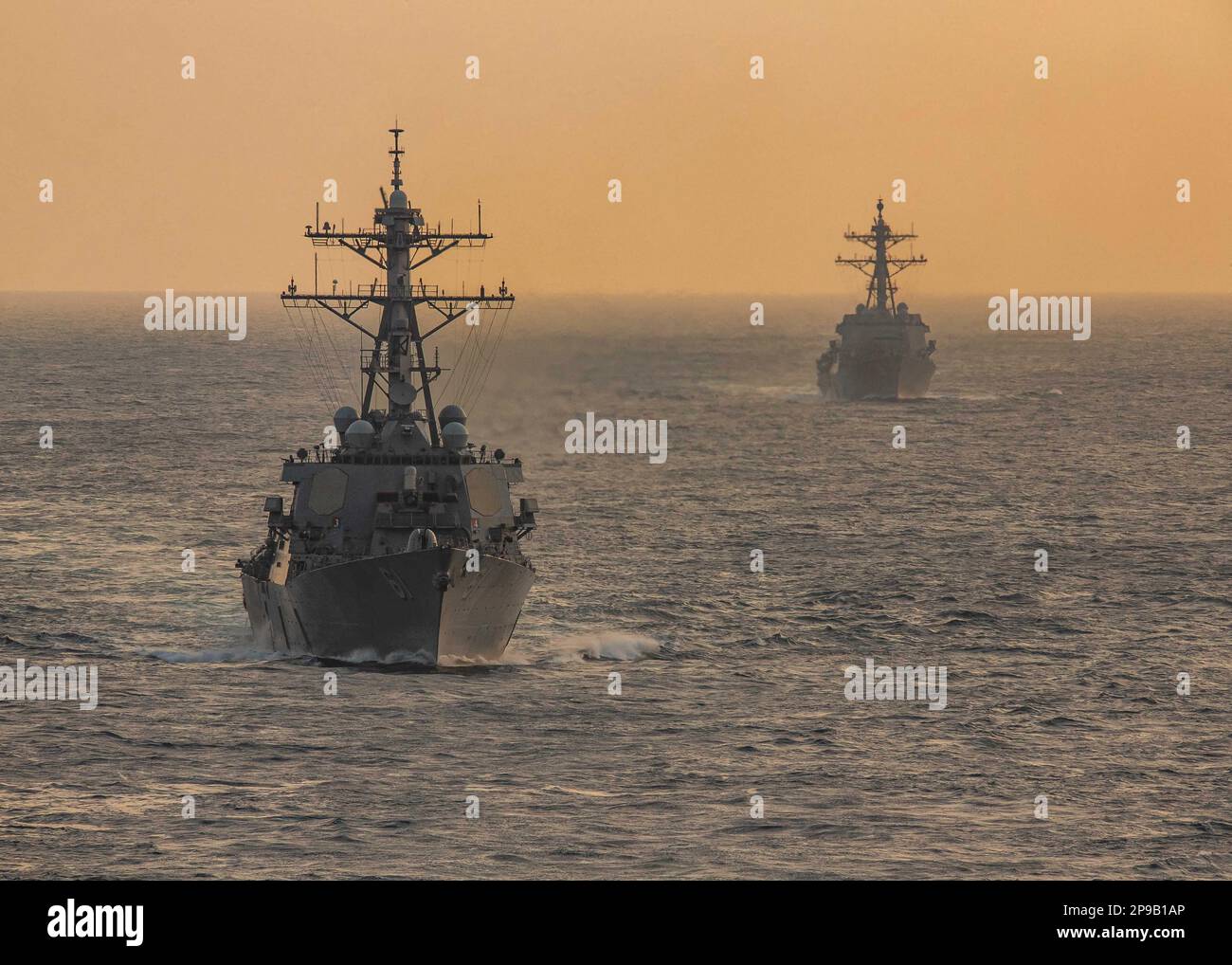 USS Ramage (DDG 61), left, and USS Thomas Hudner (DDG 116), both ...