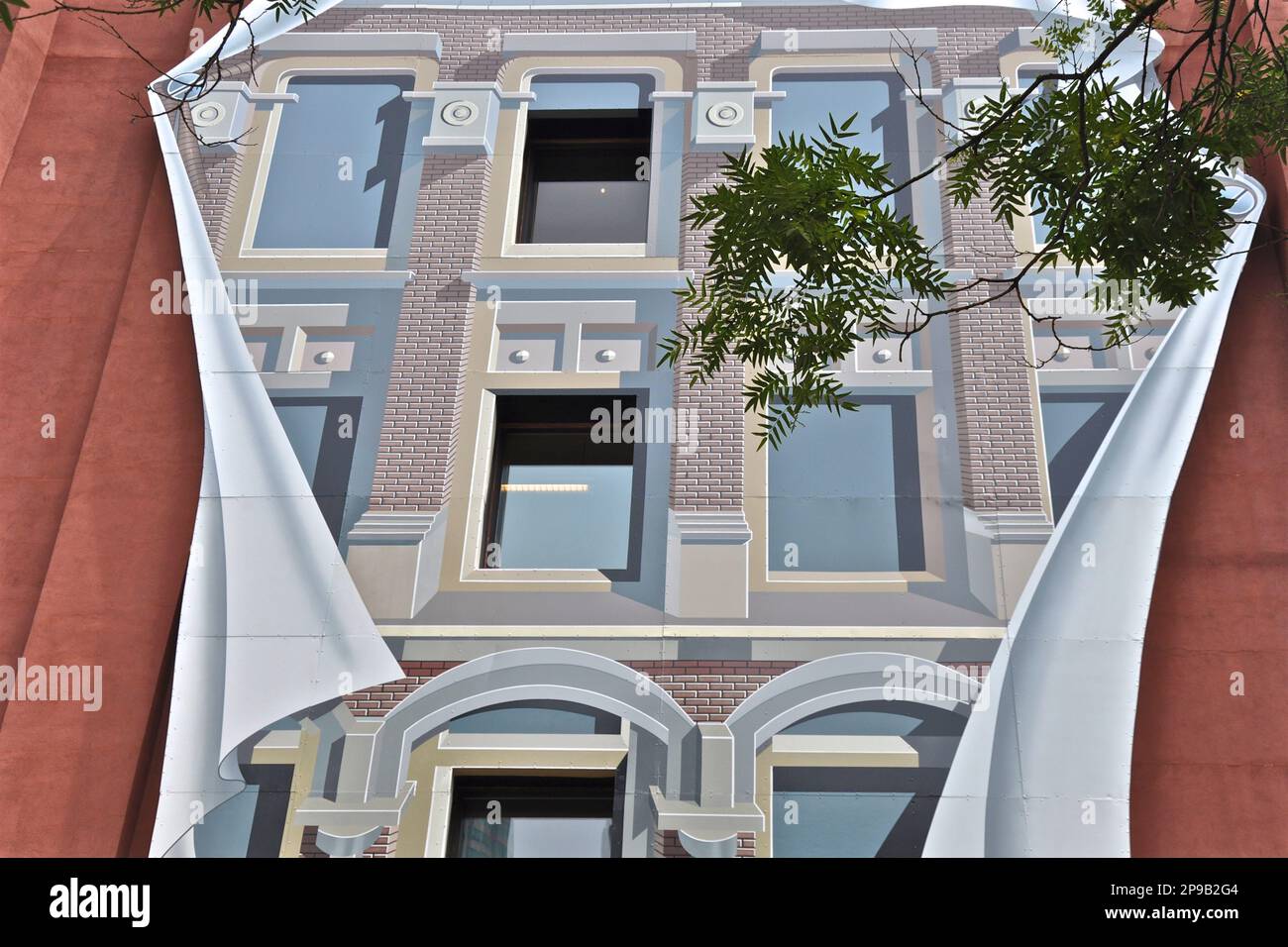 City Landscape - mural painting on an iconic building Stock Photo - Alamy