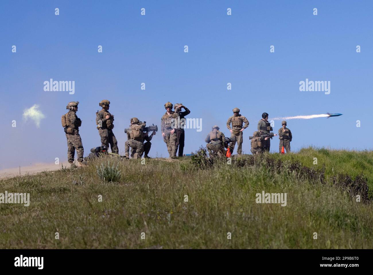 U.S. Marines with 1st Marine Division fire the M3E1 multipurpose anti ...