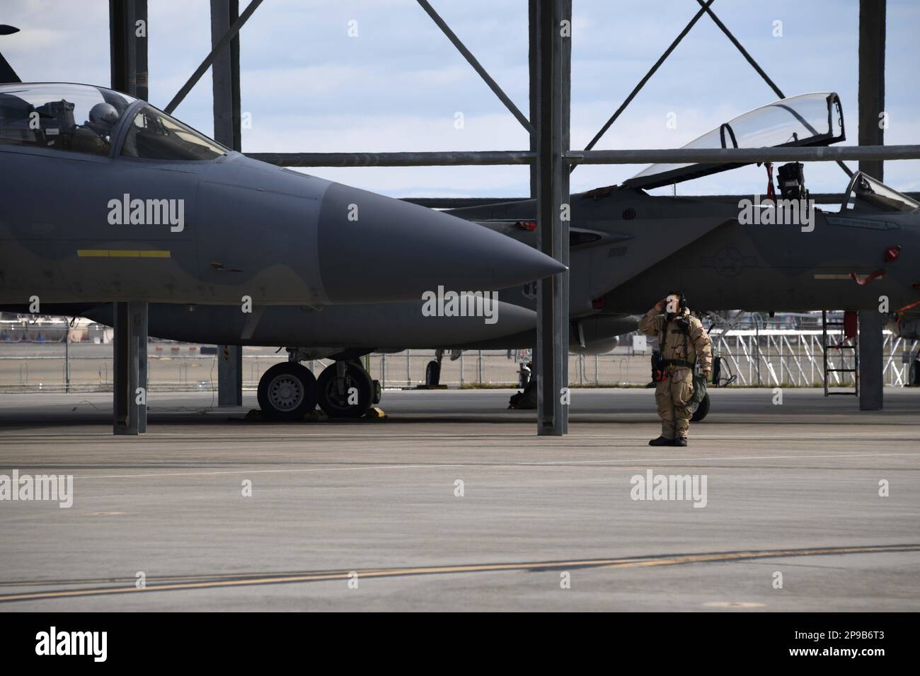 A U.S. Air Force crew chief assigned to the 144th Aircraft Maintenance ...