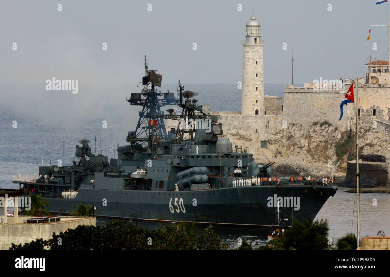 Russia's ship Admiral Chabanenko arrives in Havana bay, Friday, Dec. 19 ...