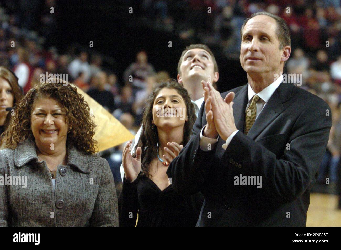 Former Trail Blazer Bob Gross, right, stands with his wife Cindi Gross ...