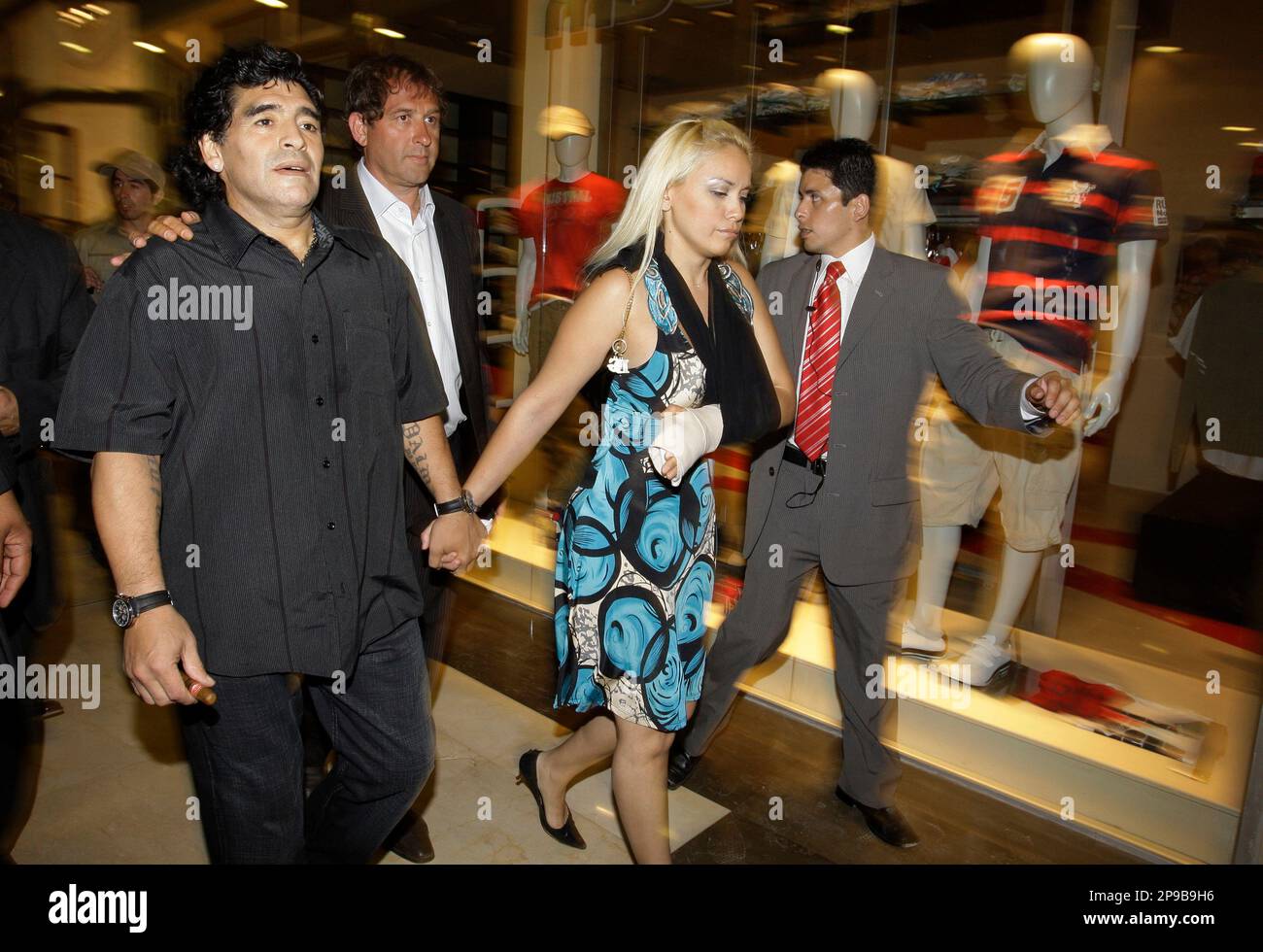 Argentina's national soccer team coach Diego Maradona, left, and his ...