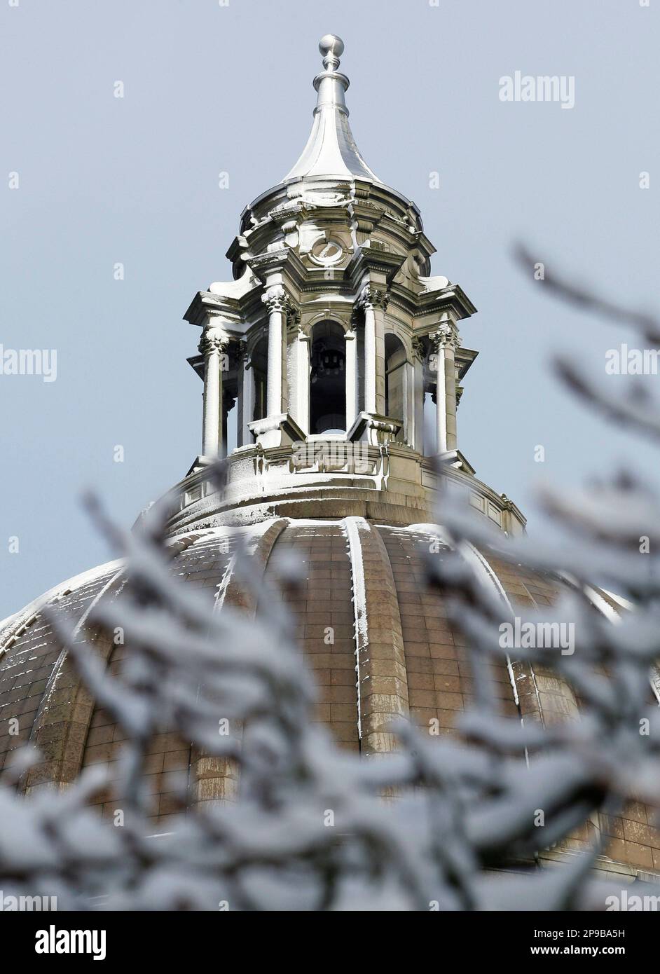 The top of the dome of the Legislative Building at the Capitol in ...