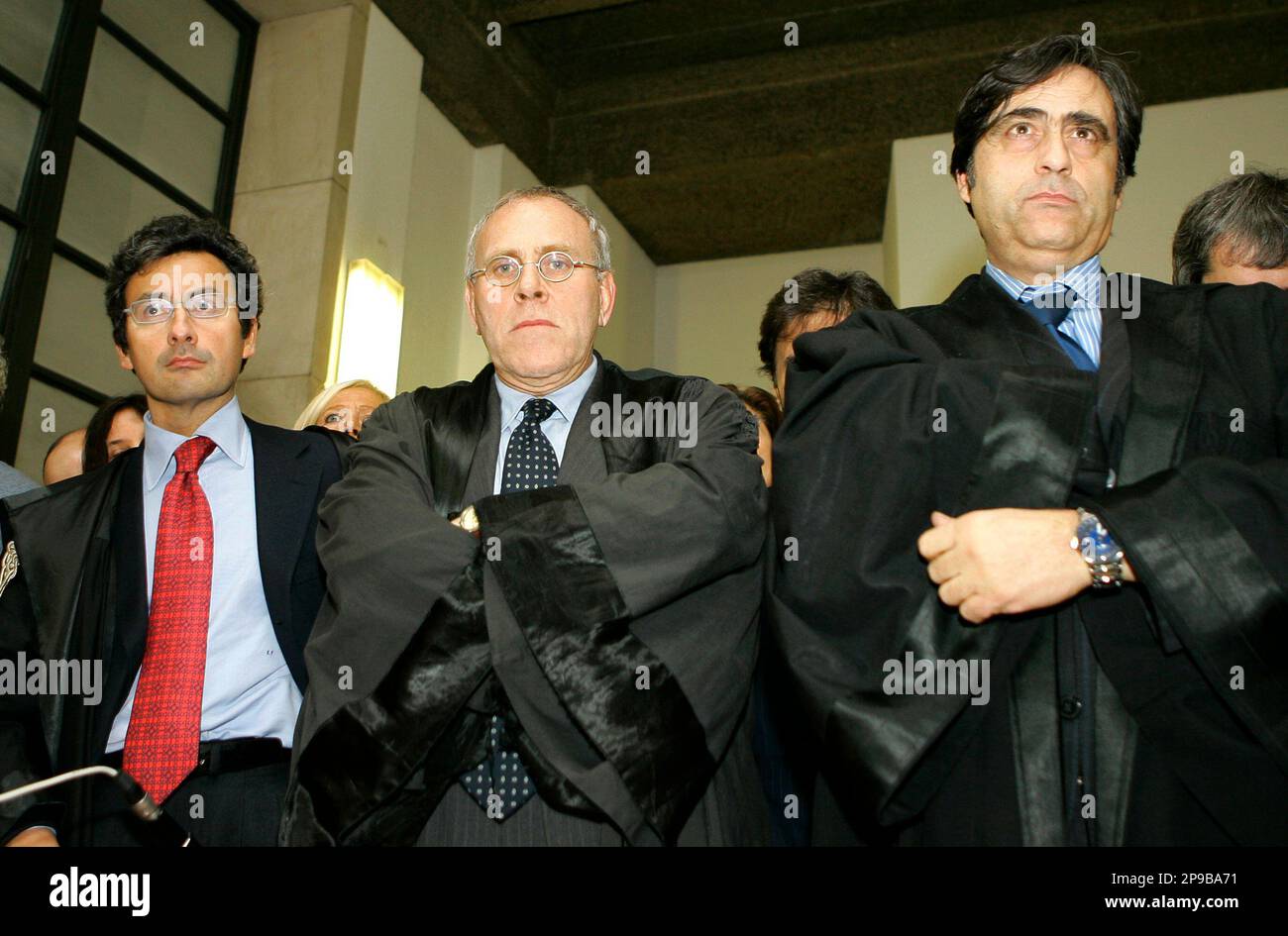 Prosecutors Francesco Greco, center, Eugenio Fusco, left, and Carlo ...