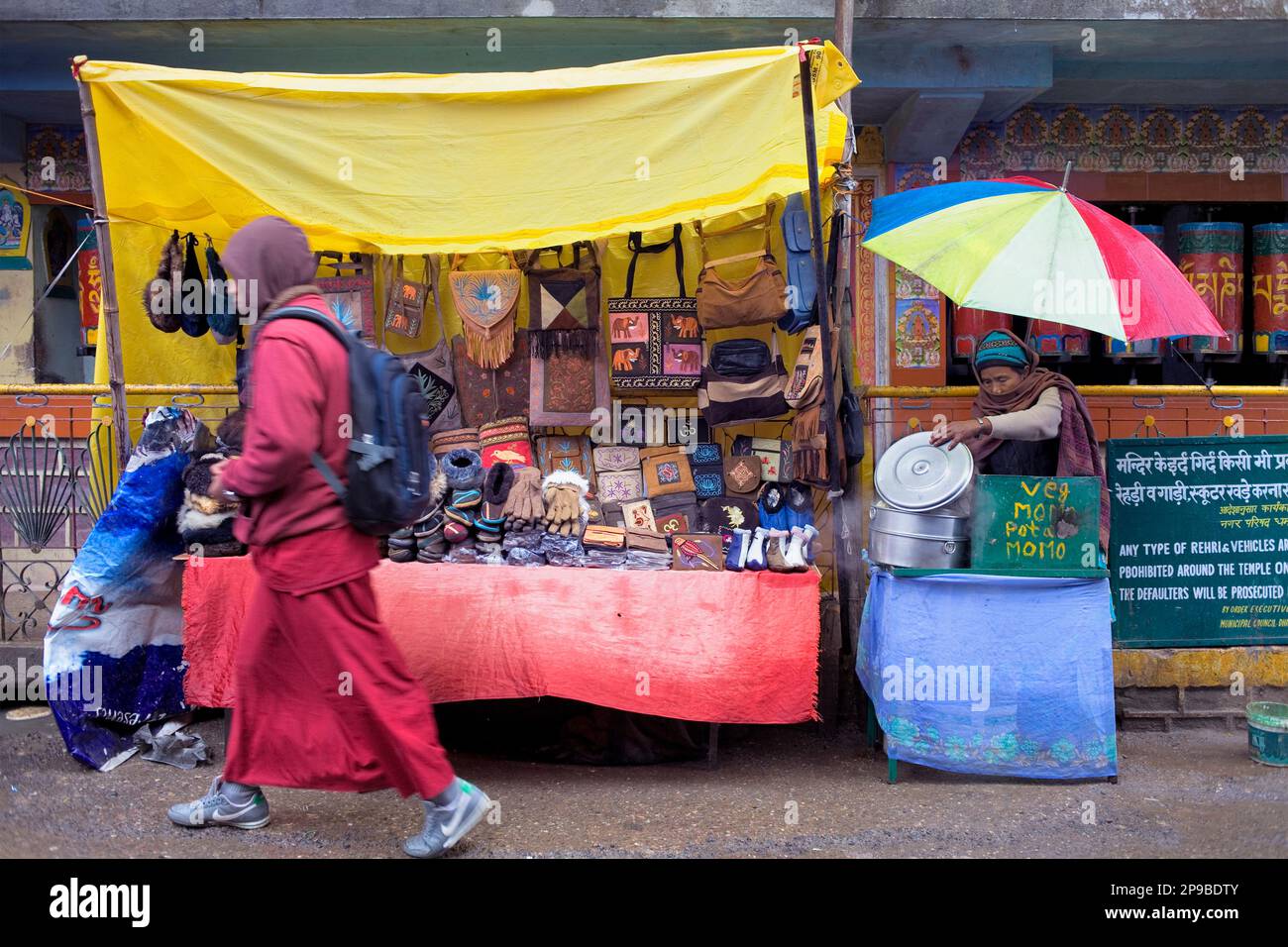 Stalls, in Main Bazar street,McLeod Ganj, Dharamsala, Himachal Pradesh ...