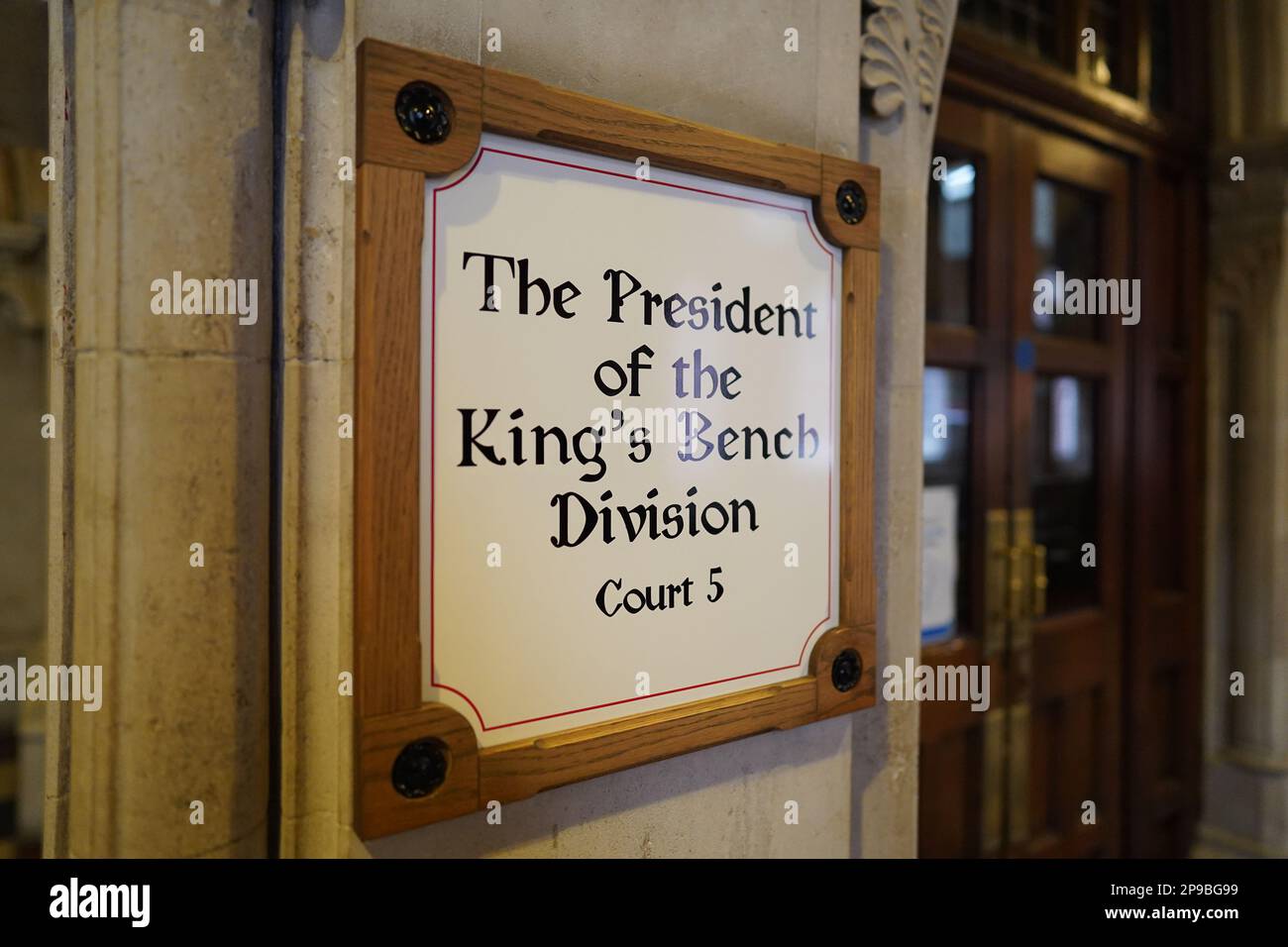 New signs at the Royal Courts of Justice in London. Picture date ...