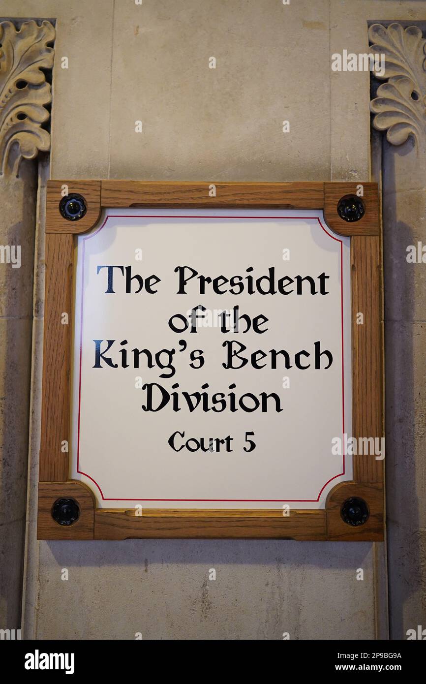 New signs at the Royal Courts of Justice in London. Picture date ...