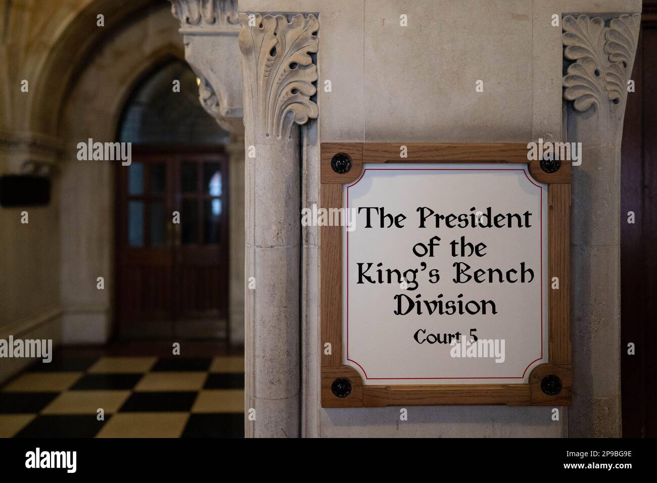 New signs at the Royal Courts of Justice in London. Picture date ...