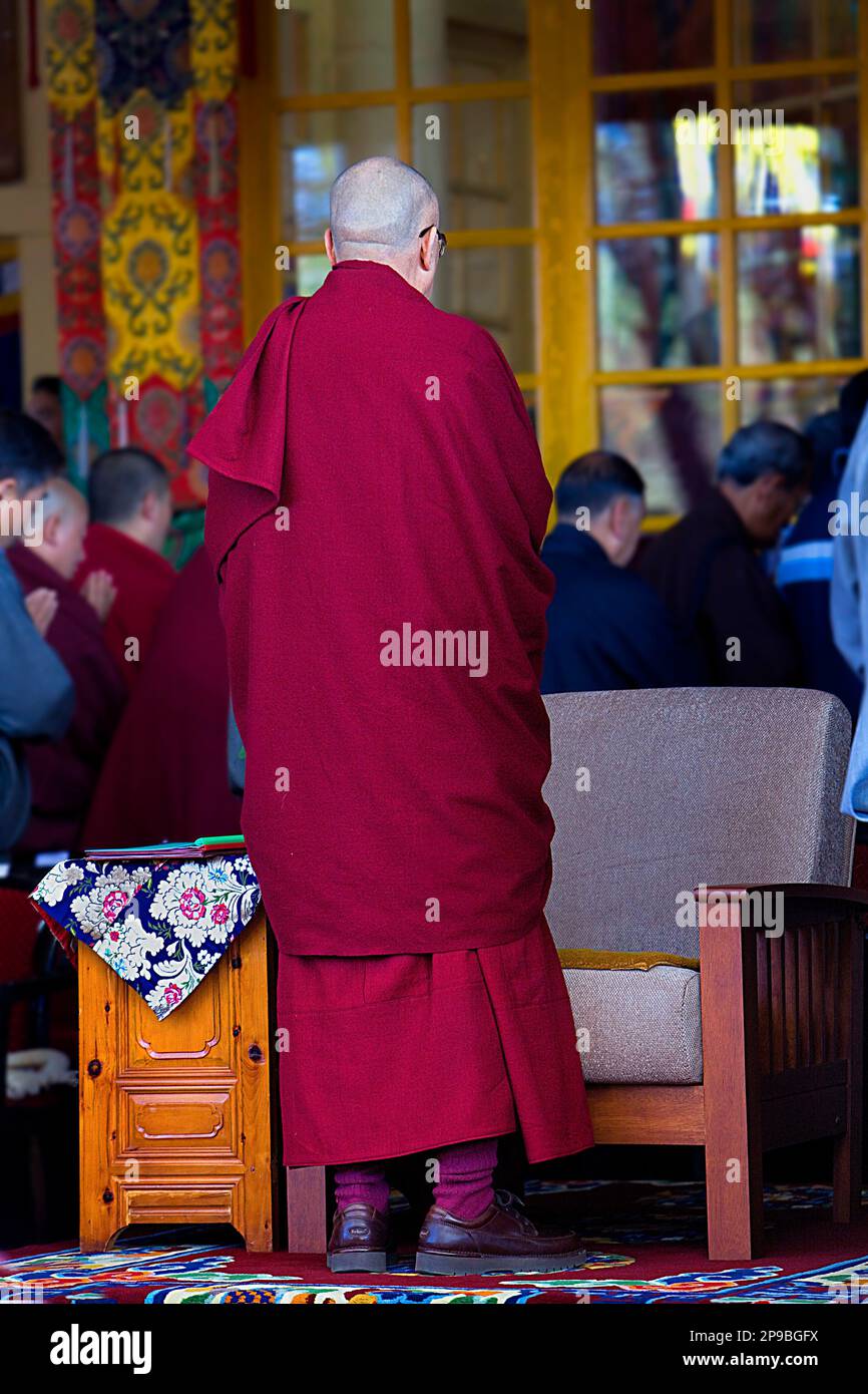 His holiness the Dalai Lama, in Namgyal Monastery,in Tsuglagkhang ...
