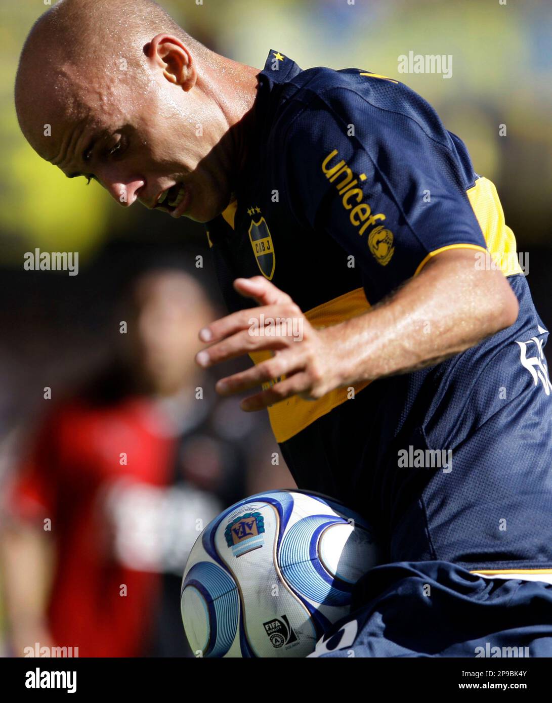 Boca Juniors Luciano Figueroa controls the ball during an Argentina's ...