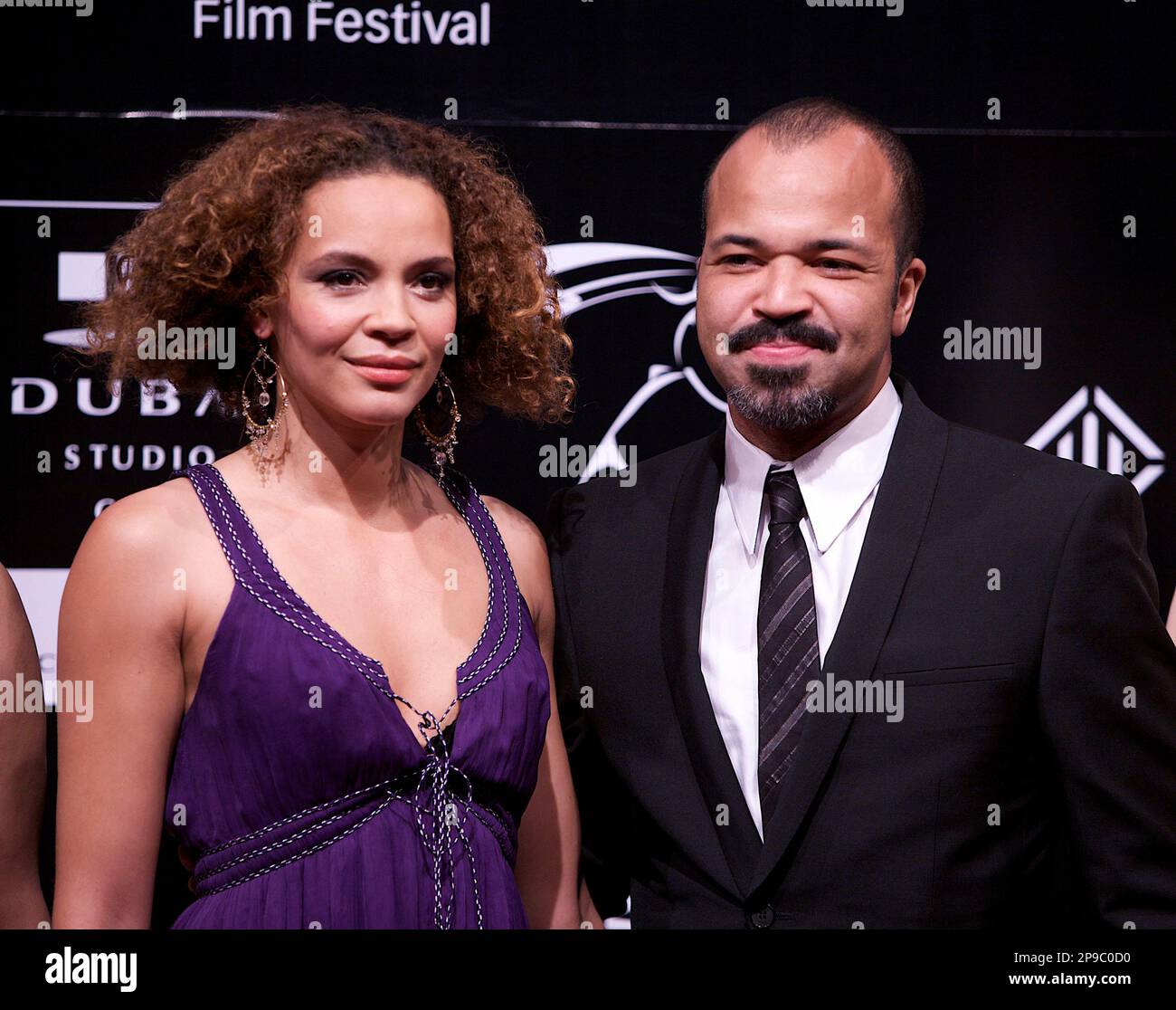 US actor Jeffrey Wright, right, and his wife British actress Carmen ...