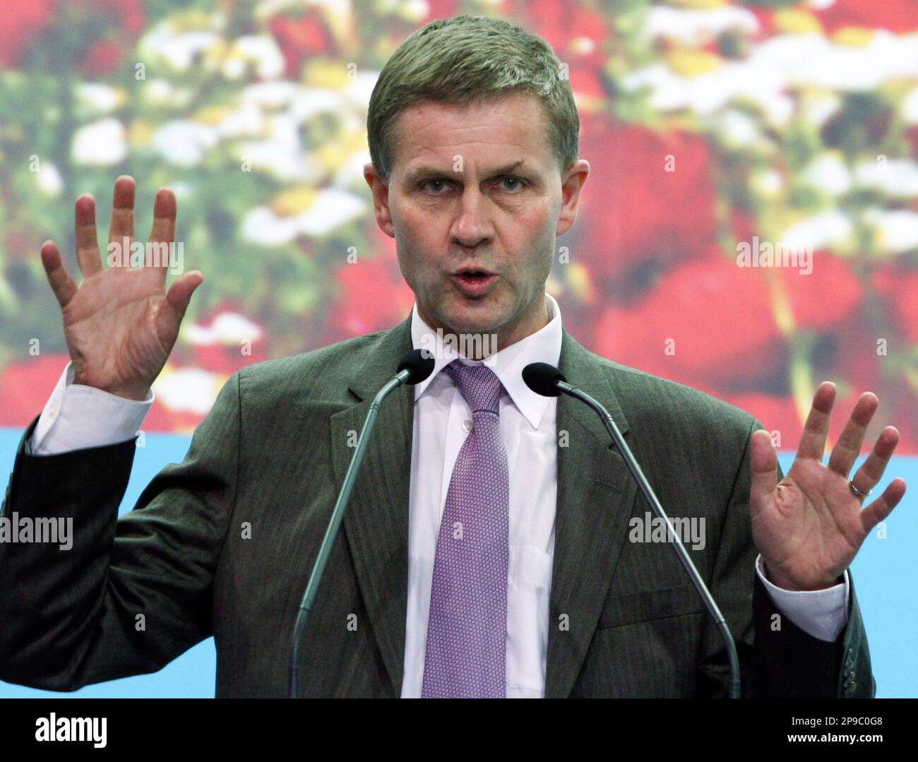 Norway's Environment Minister Erik Solheim addresses delegates during U ...
