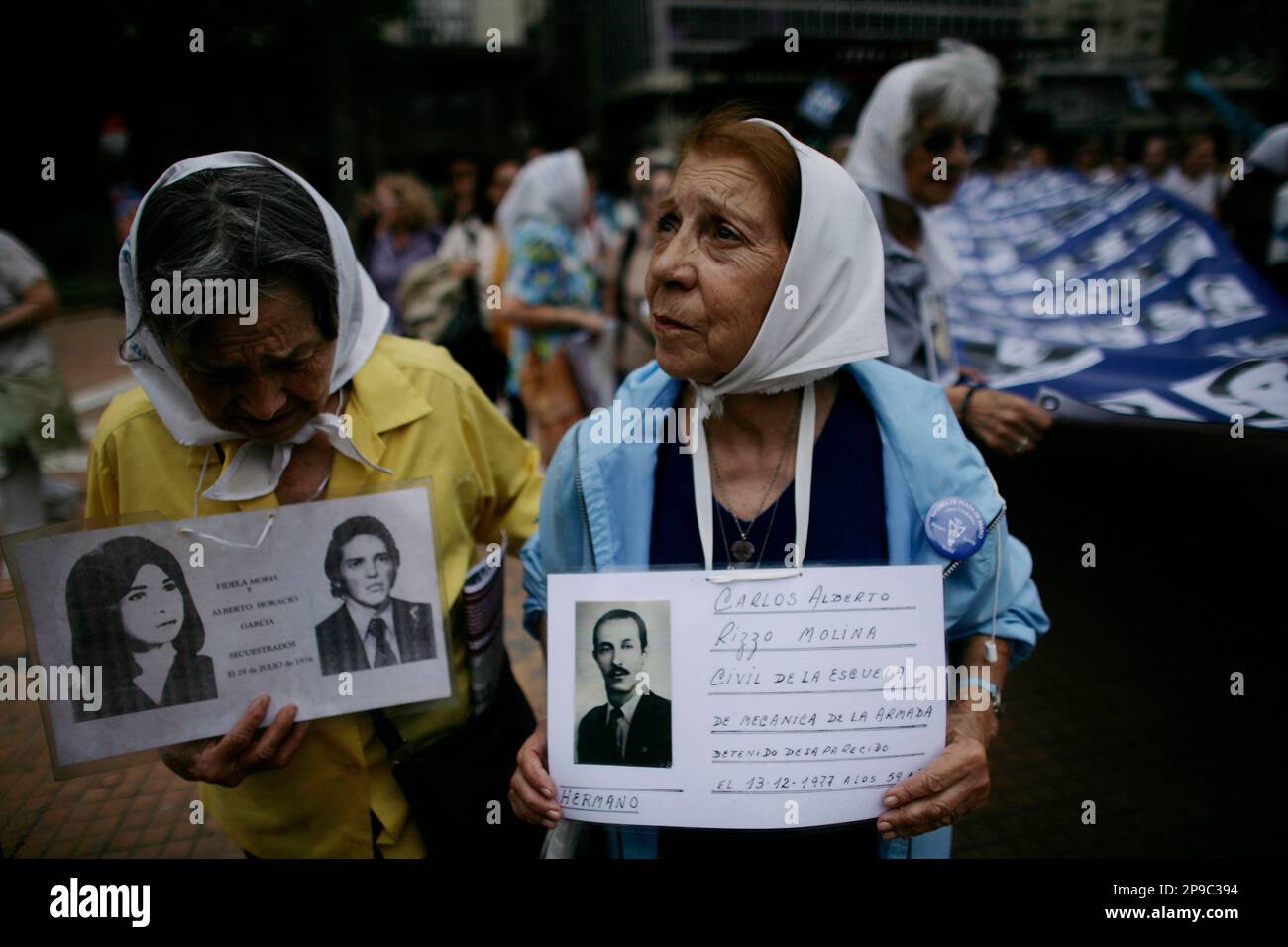 Members of the human rights group "Mothers of Plaza de Mayo" hold ...