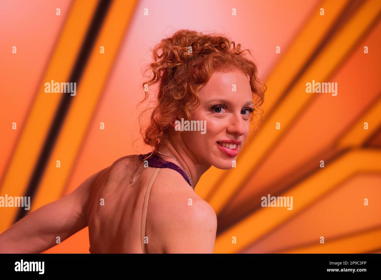 Cologne, Germany. 11th Mar, 2023. Anna Ermakova, model, stands in the ...