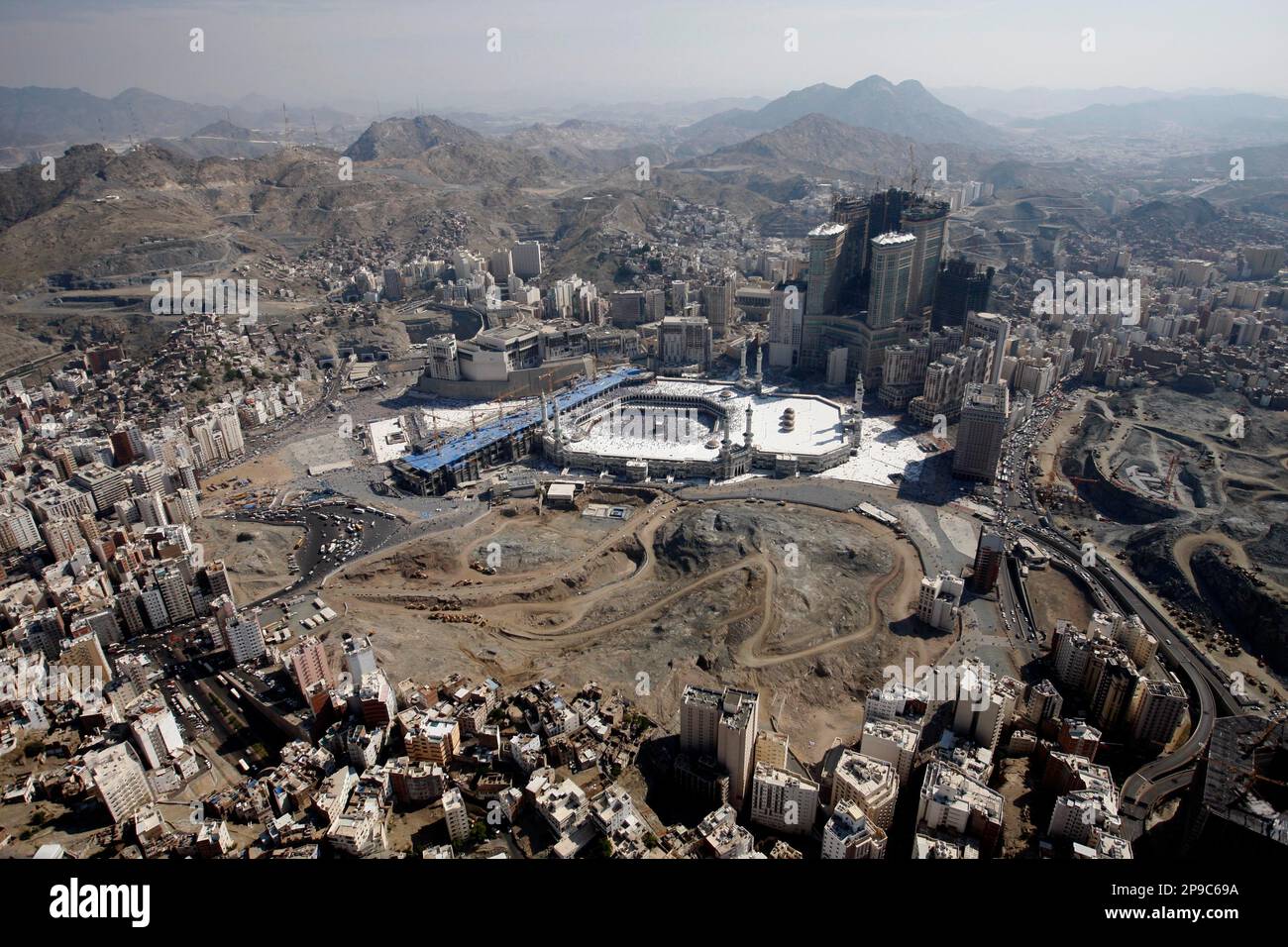 This aerial image made from a helicopter shows Muslim pilgrims moving ...