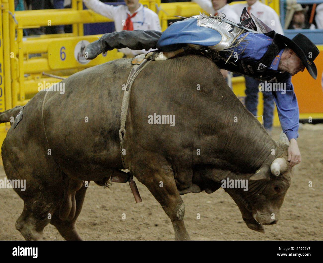 Chance Smart, of Philadelphia, Miss., competes during the fifth go ...
