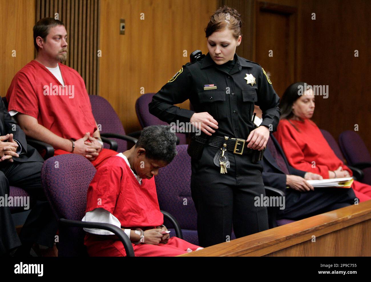 Caren Ramirez, center, Michael Schumacher, left, Kelly Layne Lau, far ...