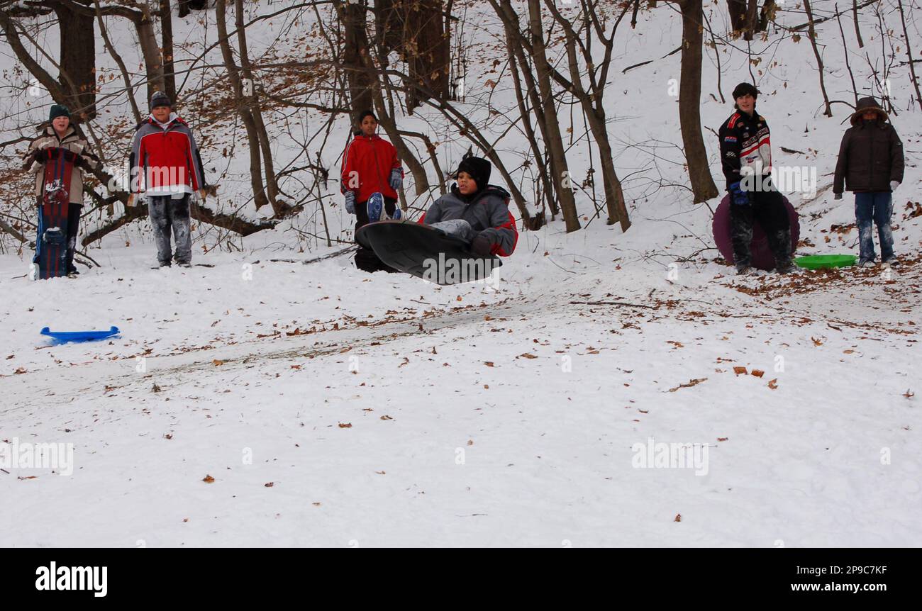 Daniel Johnson goes airborne on his sled on Hospital Hill Sunday,Dec. 7 ...