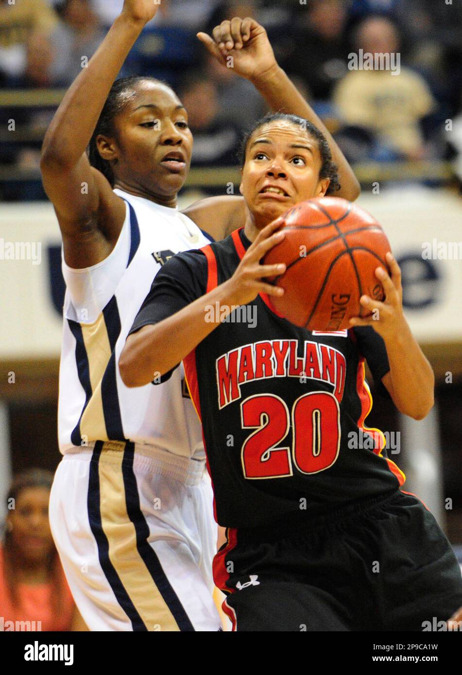 Pittsburgh Taneisha Harrison guards Maryland Kristi Toliver (20) during ...