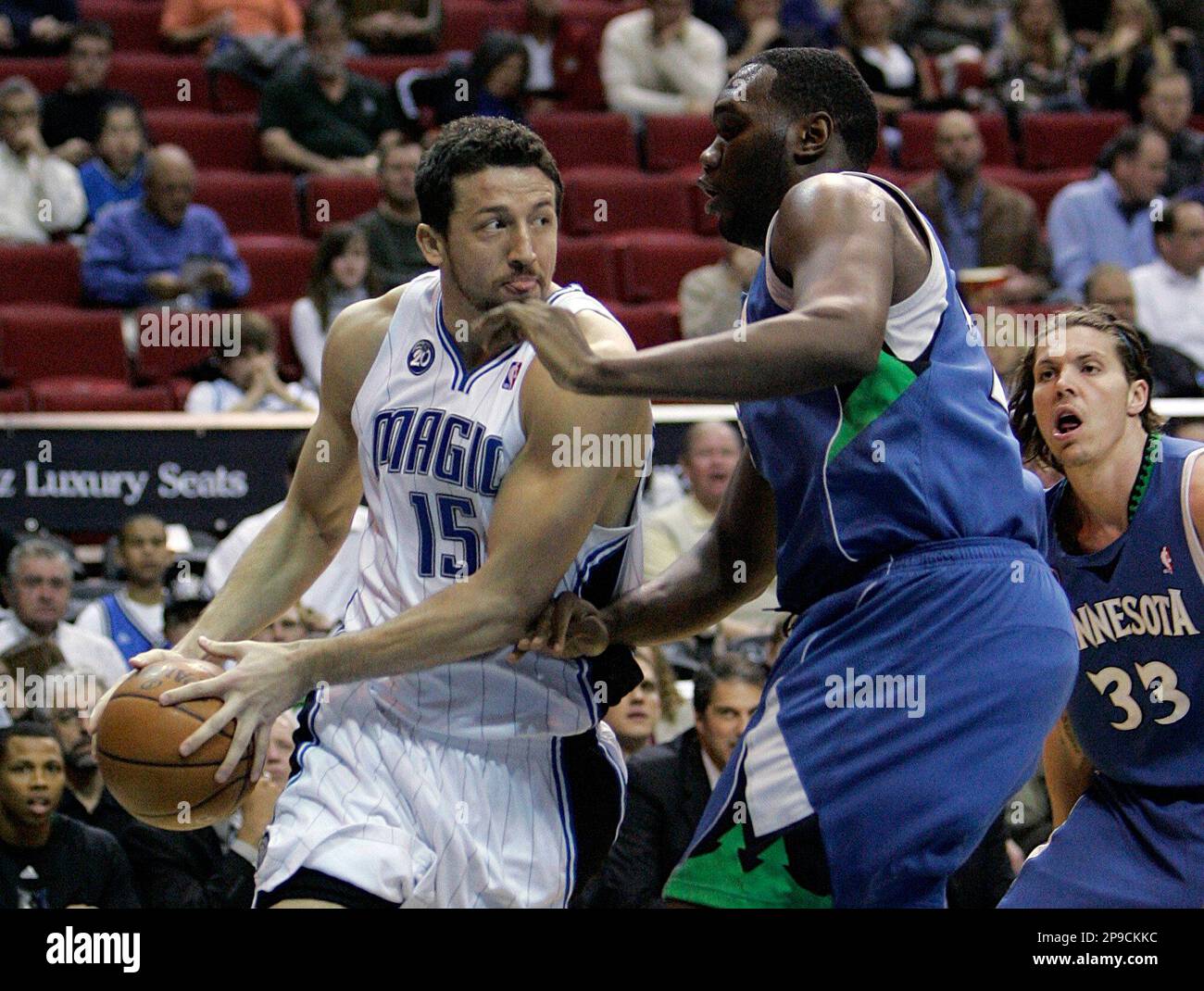 Orlando Magic forward Hedo Turkoglu (15), of Turkey, looks for a ...