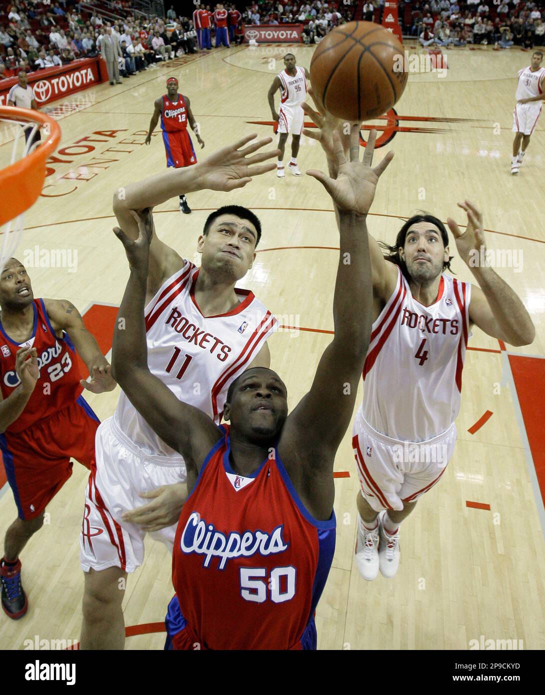 Los Angeles Clippers' Zach Randolph (50) goes up for a rebound with ...