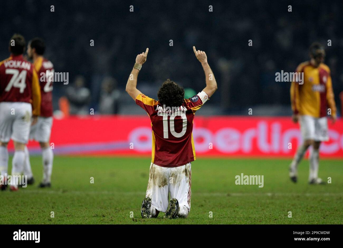 Lincoln of Galatasaray jubilates after winning the UEFA Cup group B ...