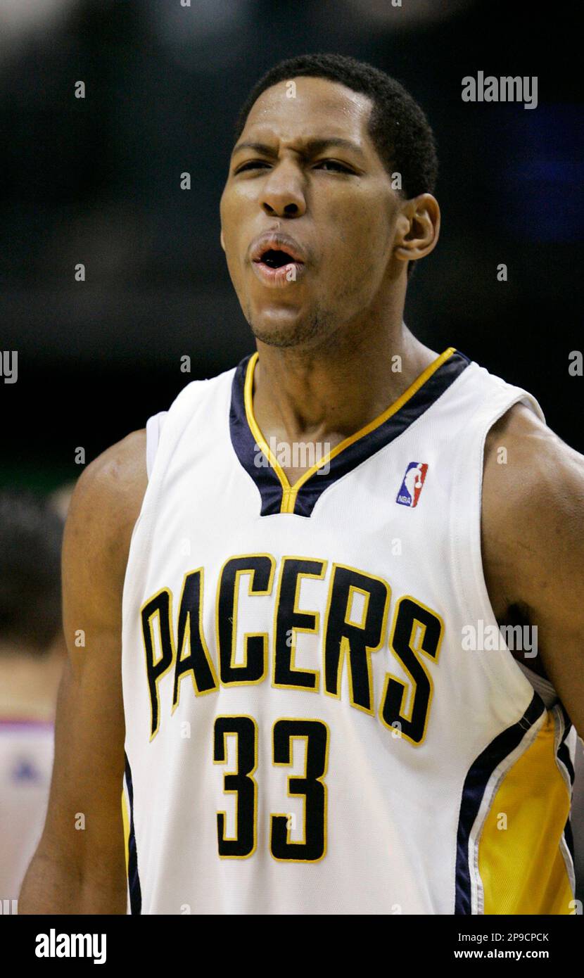 Indiana Pacers forward Danny Granger reacts after the Pacers defeated ...