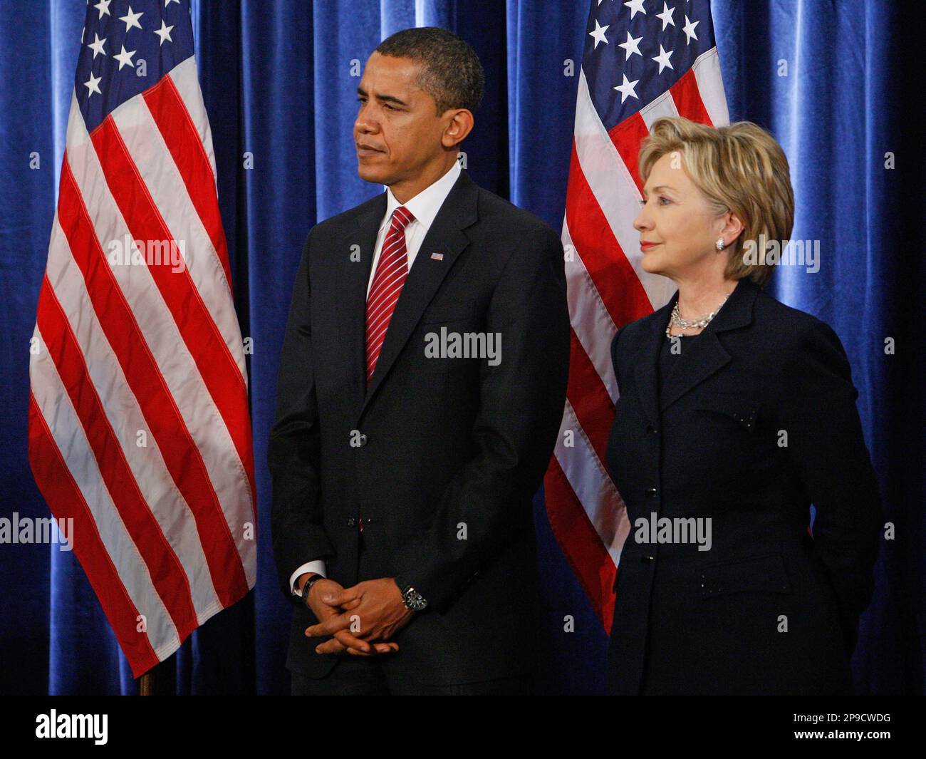 President-elect Barack Obama stands with Secretary of State-designate ...