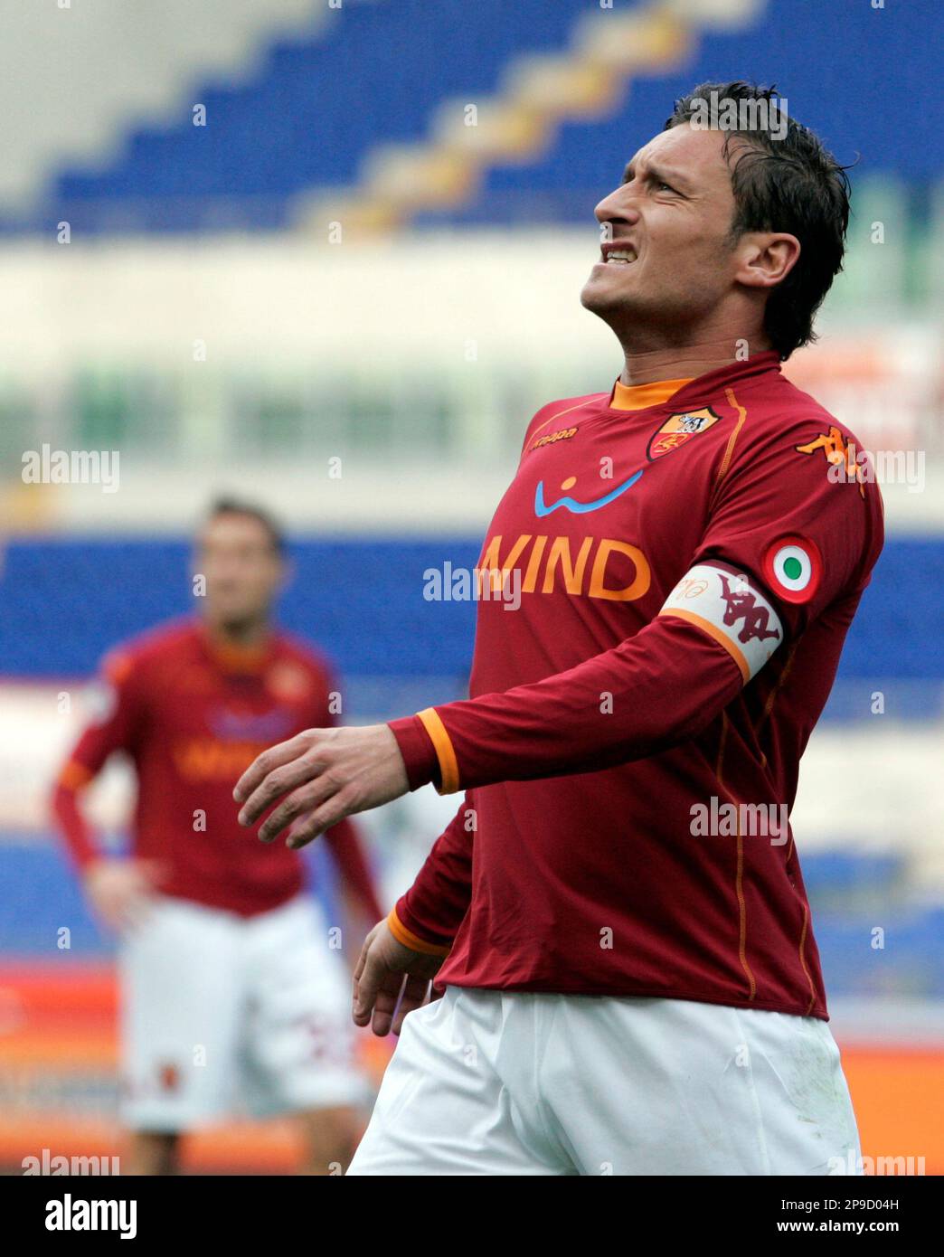 AS Roma forward Francesco Totti reacts during a Serie A soccer match ...