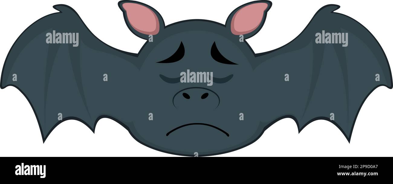 vector illustration of cartoon vampire bat with an expression of ...