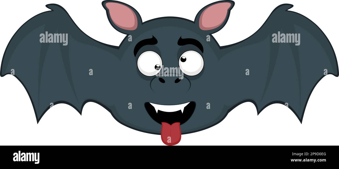 vector illustration of a vampire bat with a crazy expression, with ...