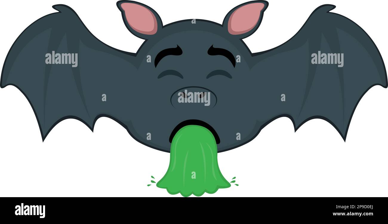 vector illustration bat or vampire cartoon vomiting Stock Vector Image ...