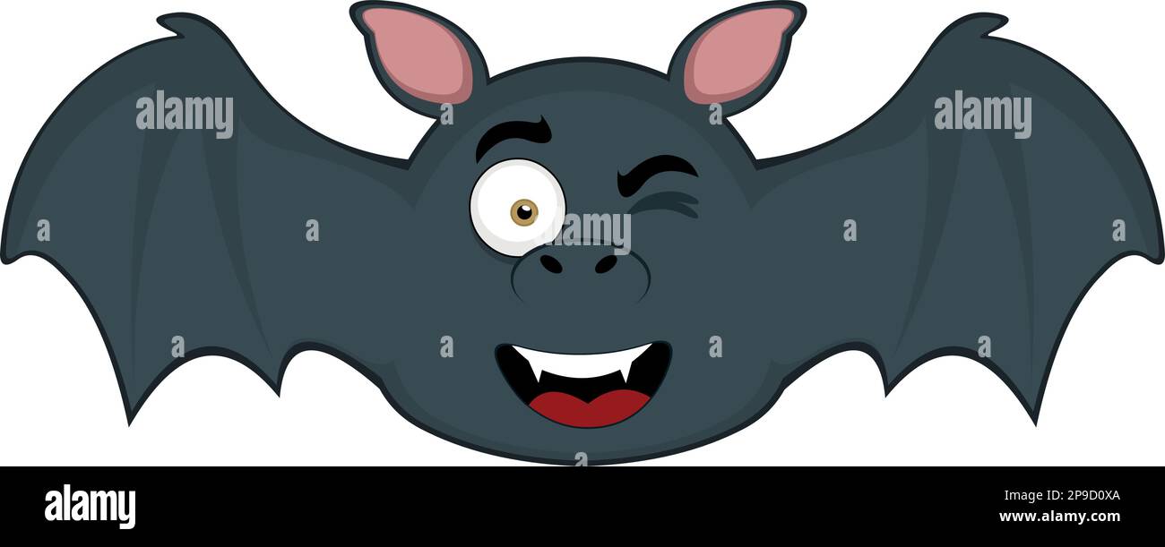 vector cartoon character illustration of a bat vampire winking eye ...