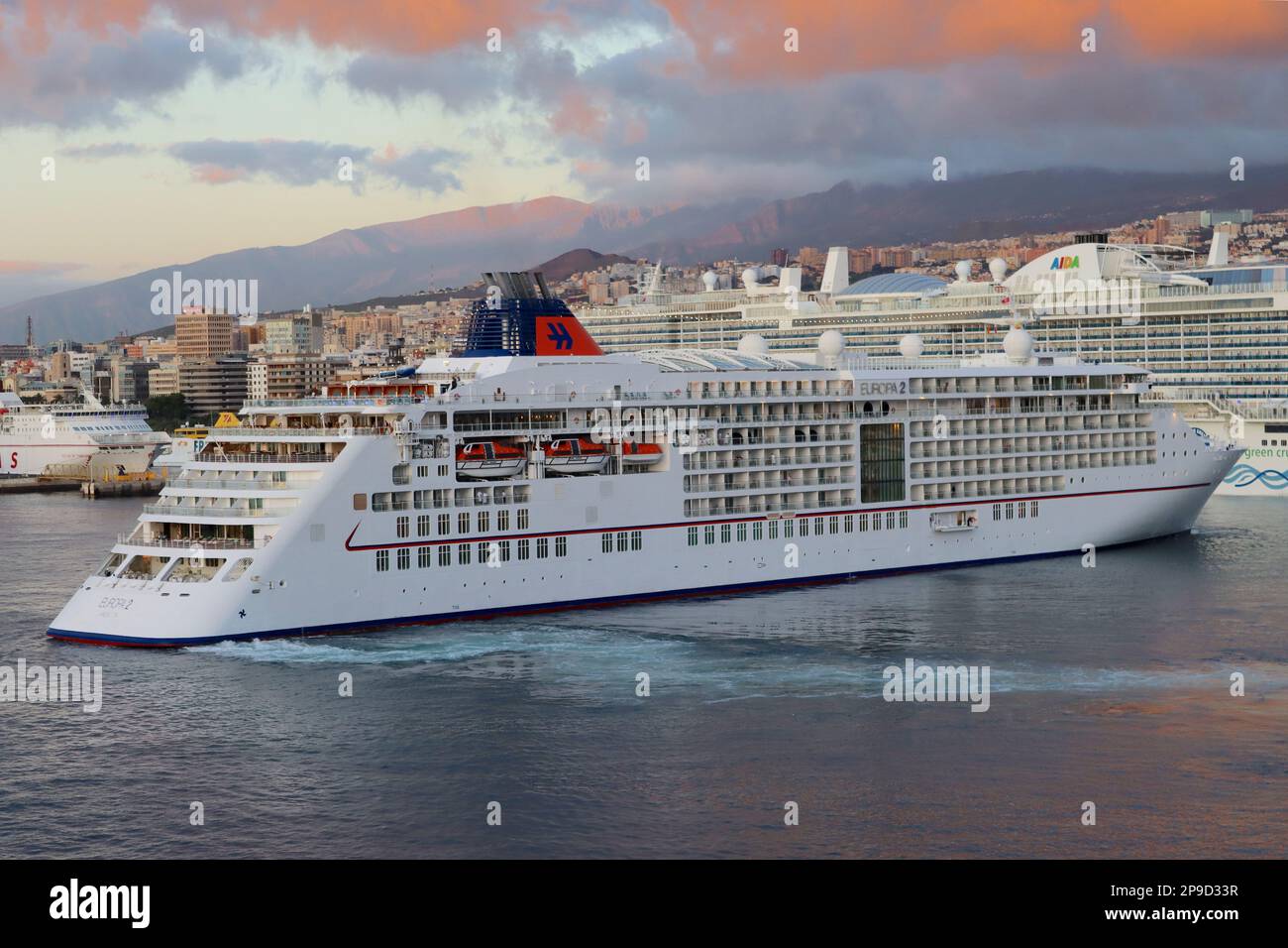 The cruise ship “MS Europa 2” deploys its bow and stern thrusters to ...