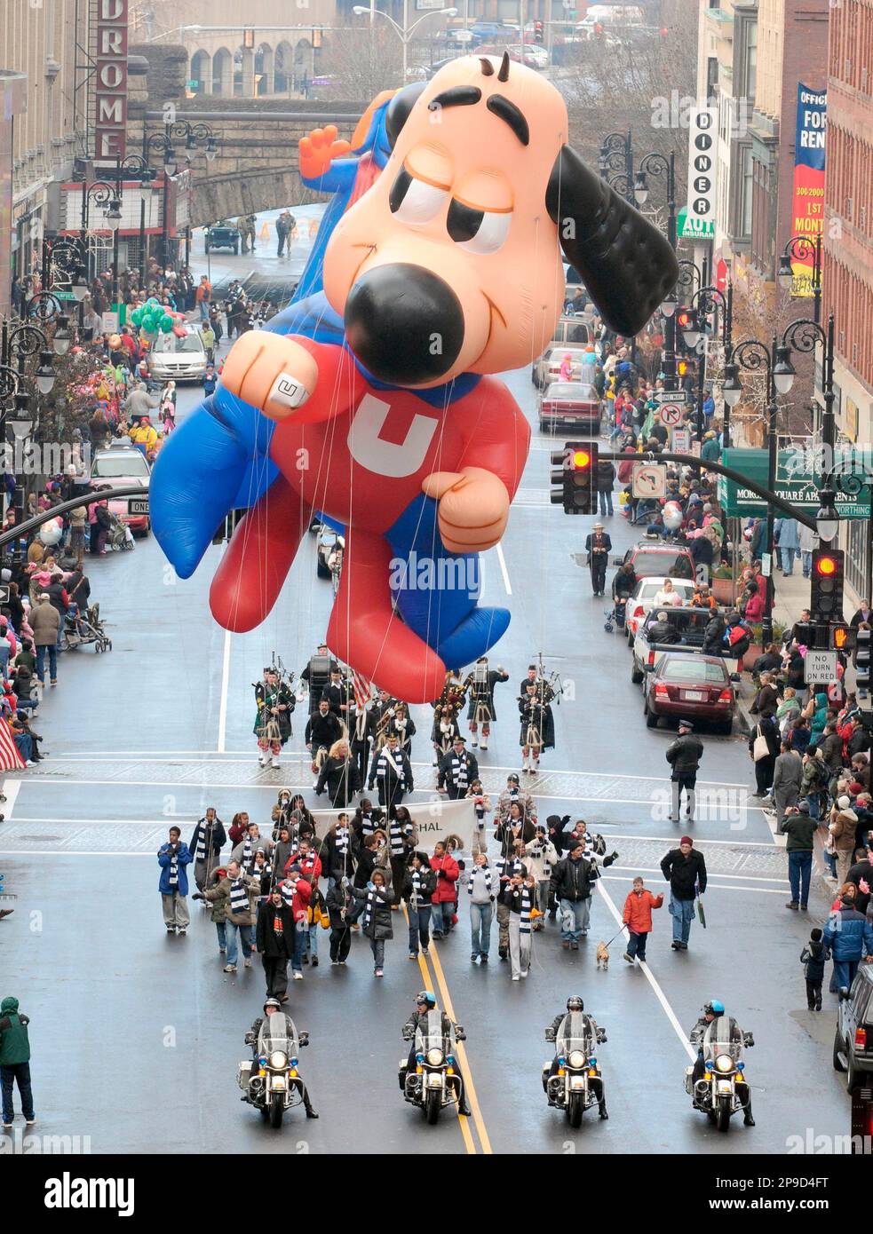 A balloon depicting the cartoon character Underdog leads the annual ...
