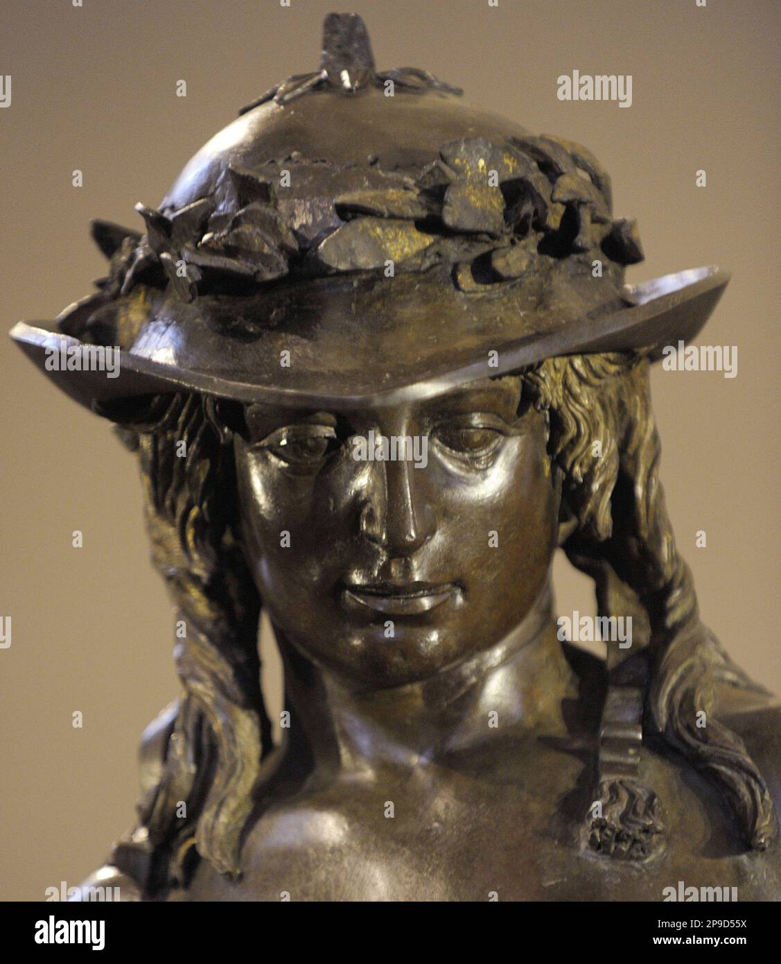Donatello's 15th-century bronze statue of David is seen during its ...