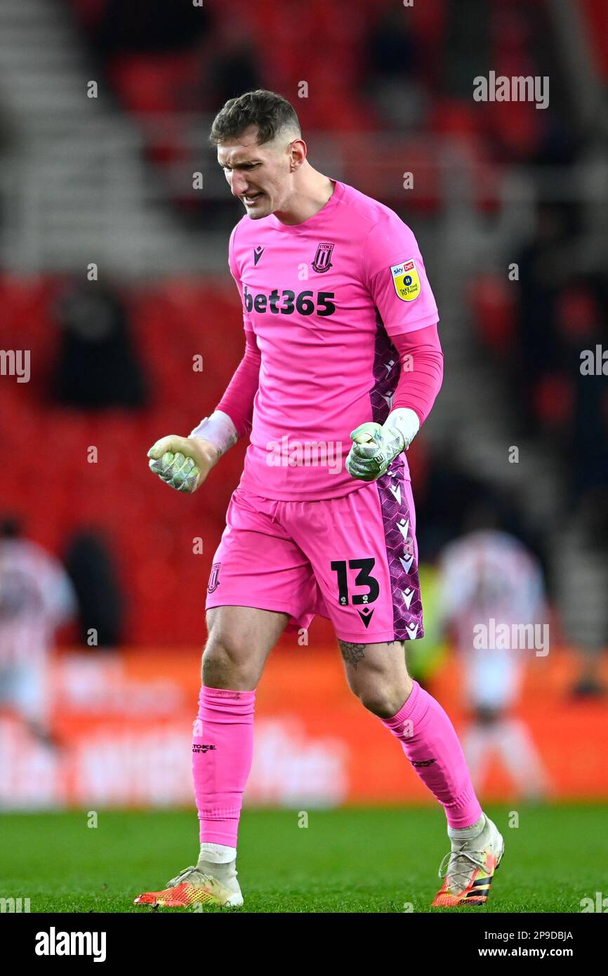 Stoke On Trent, UK. 10th Mar, 2023. Jack Bonham #13 of Stoke City ...