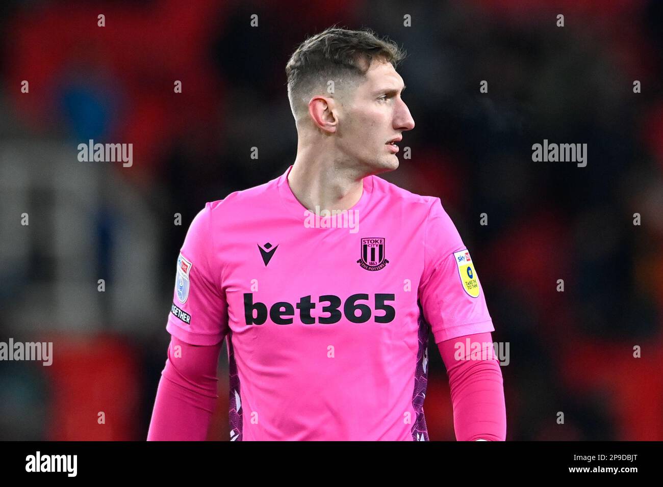 Stoke On Trent, UK. 10th Mar, 2023. Jack Bonham #13 of Stoke City ...