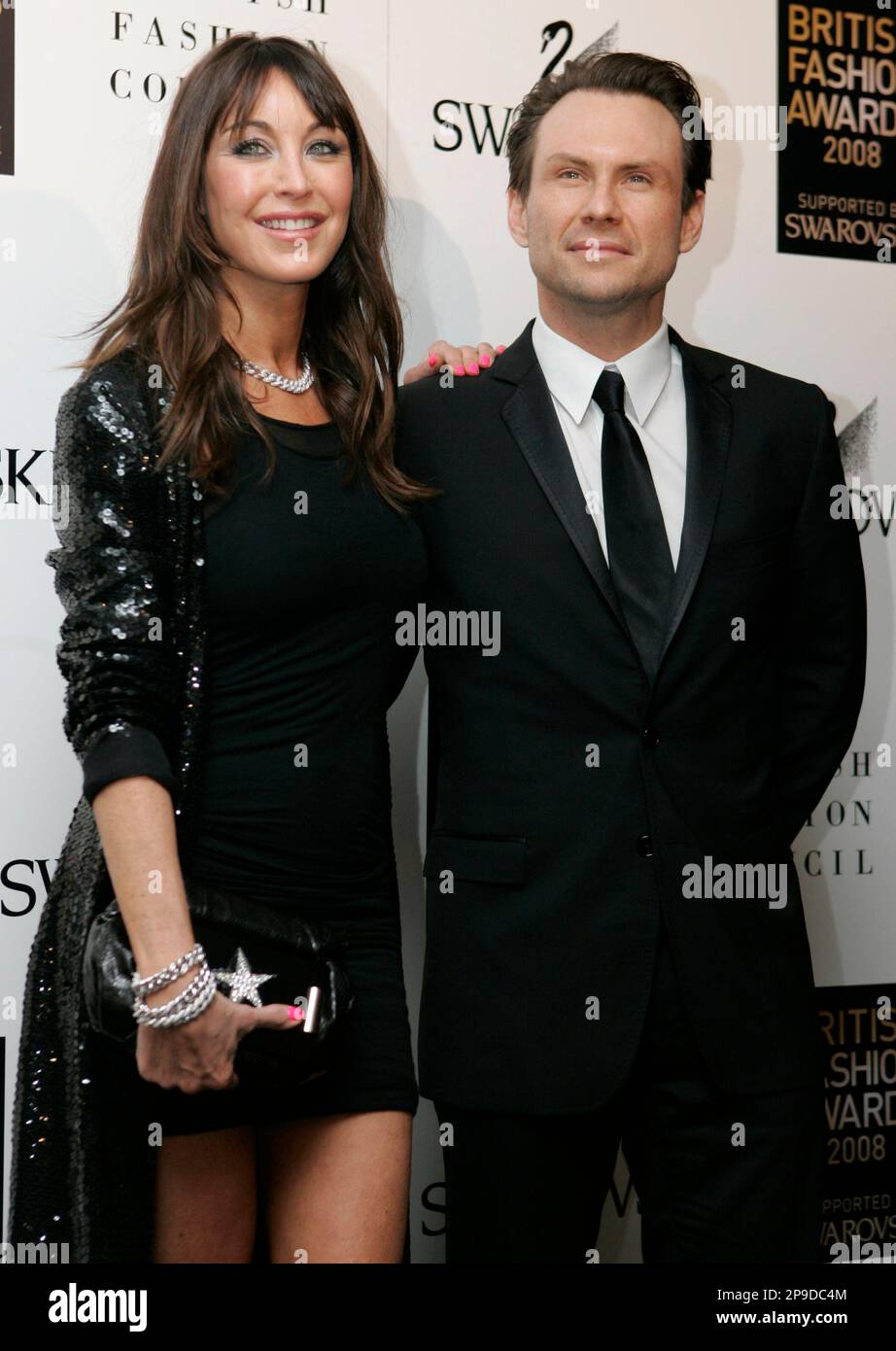US actor Christian Slater and Tamara Mellon arrive at the British ...